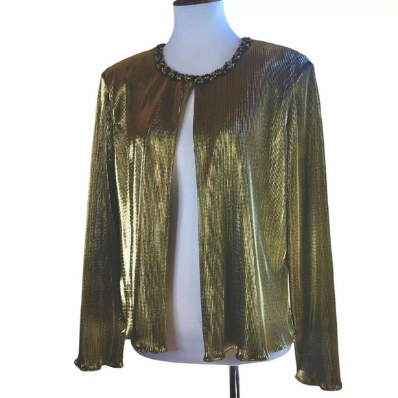 RK Evening | Jackets & Coats | Vintage Evening Jacket Gold Lame ...